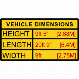 Vehicle Dimensions / Height Sticker | CaravanGraphics.com
